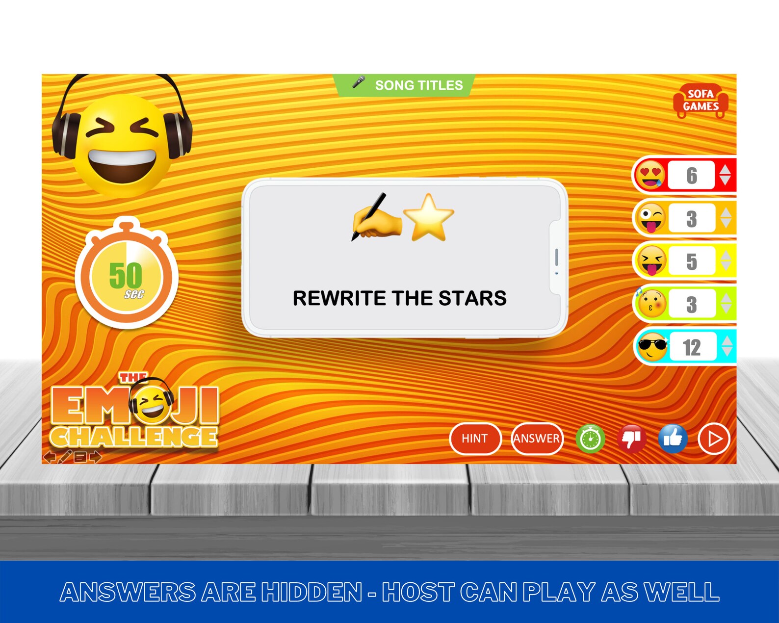 Emoji Challenge SONG TITLES Party Game Fun Virtual Quiz Perfect for ...