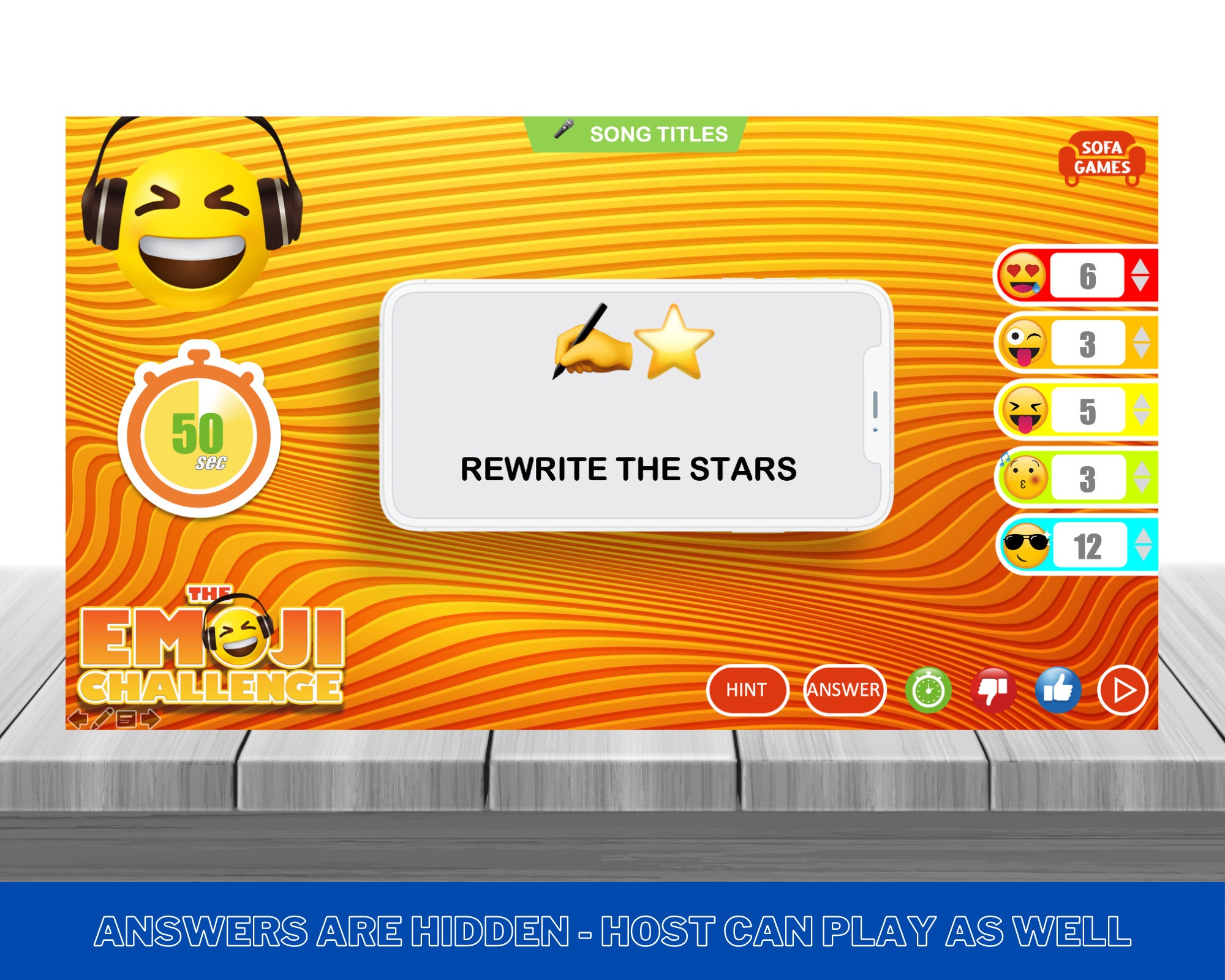 Emoji Challenge SONG TITLES Party Game Fun Virtual Quiz Perfect for ...