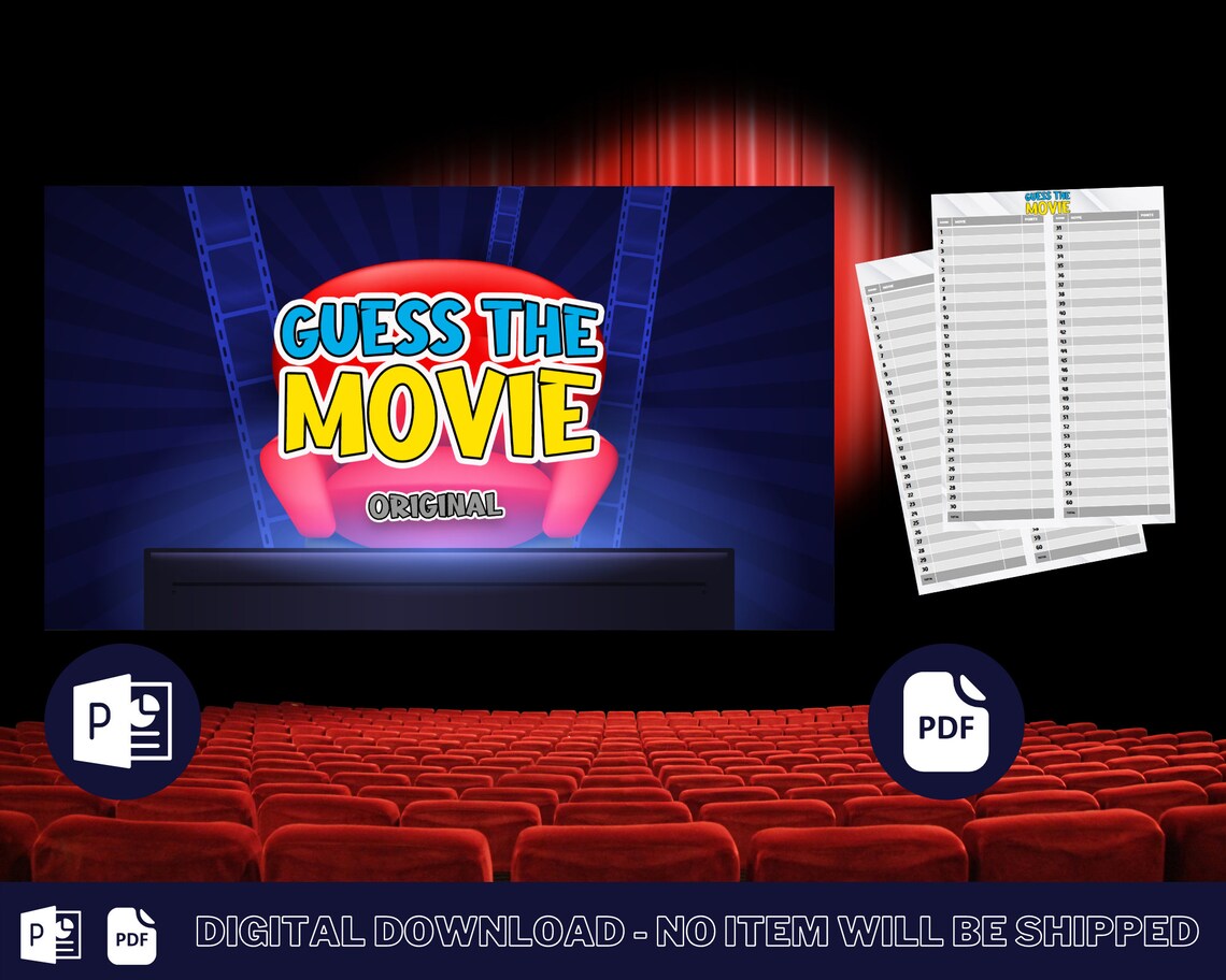 Guess the Movie ORIGINAL Powerpoint Game Movie Quiz Lyrics Game Movie ...