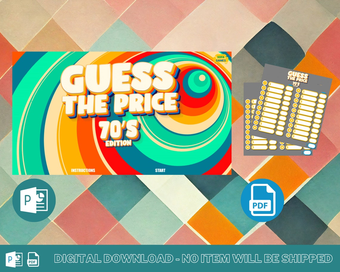 Guess the Price 70s Edition Powerpoint Party Game the - Etsy