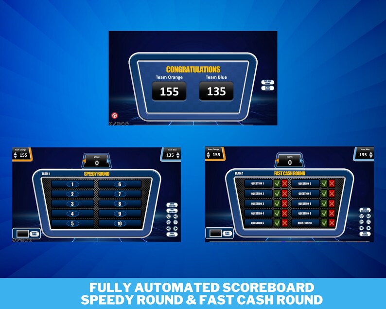 Trivia Quiz TEMPLATE | Party Game | Editable Family Feud Quiz Game I ...