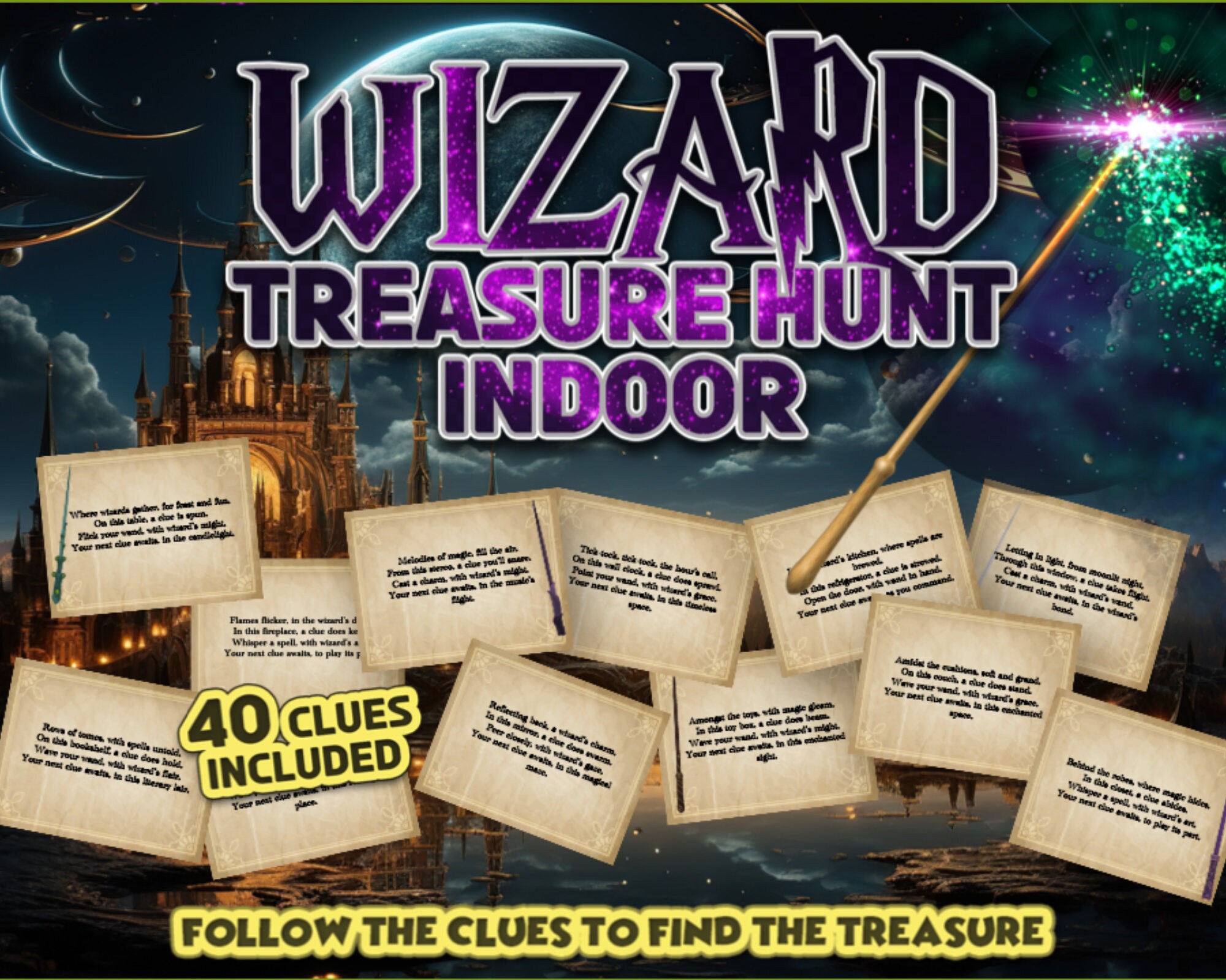 Wizard Treasure Hunt Indoor Magic Scavenger Hunt Indoor Game for Kids ...