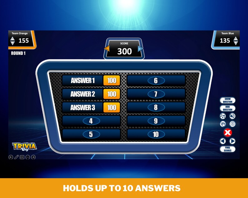 Trivia Quiz TEMPLATE | Party Game | Editable Family Feud Quiz Game I ...