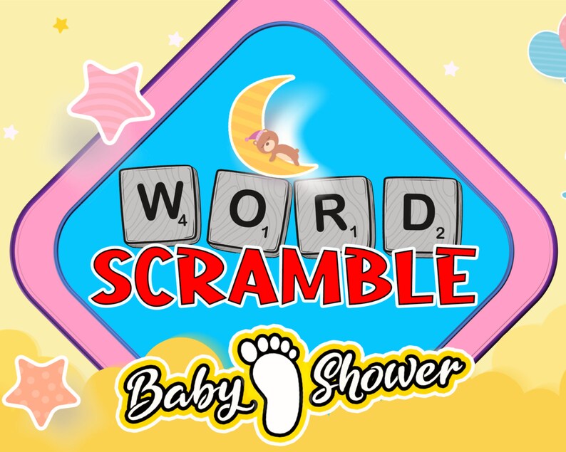 Word Scramble Anagram Jumble Game Baby Shower Powerpoint | Etsy