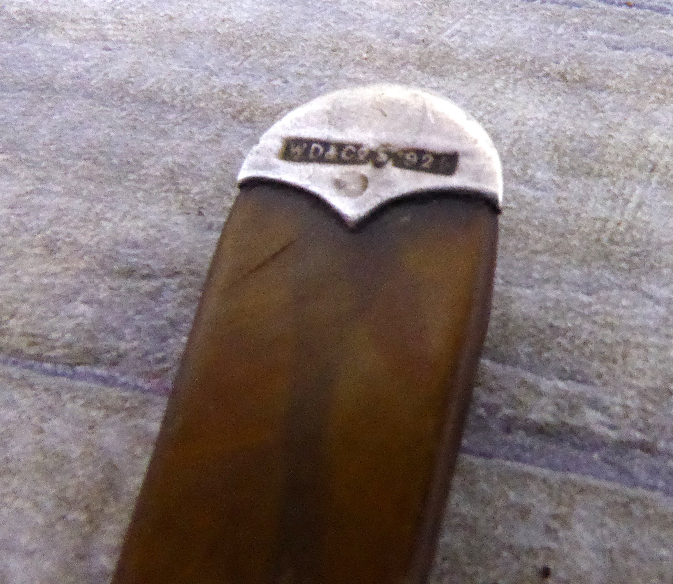 Antique Scottish Cattle Horn Spoon With Silver Mounts, Thistle Finials ...