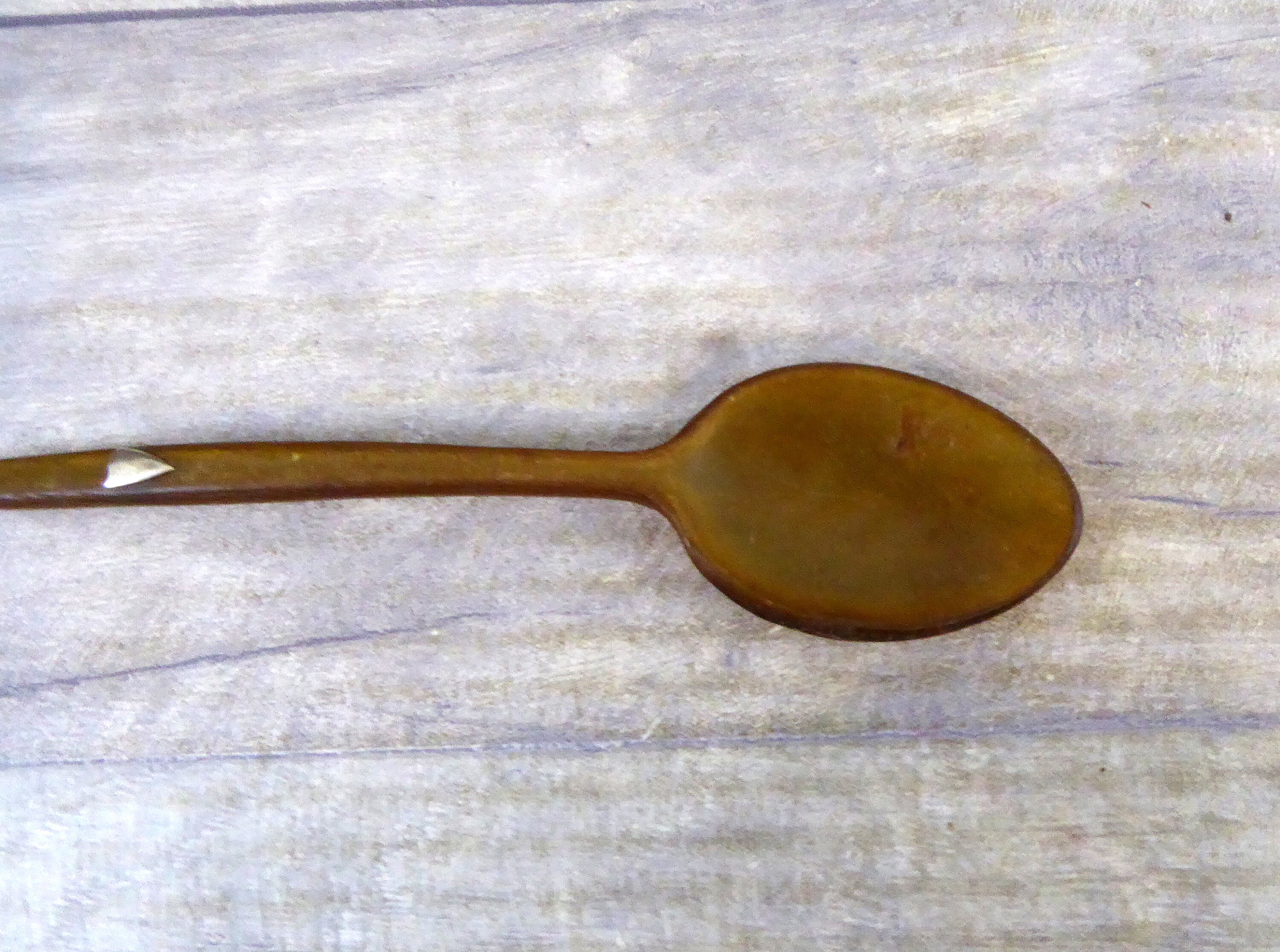 Antique Scottish Cattle Horn Spoon With Silver Mounts, Thistle Finials ...