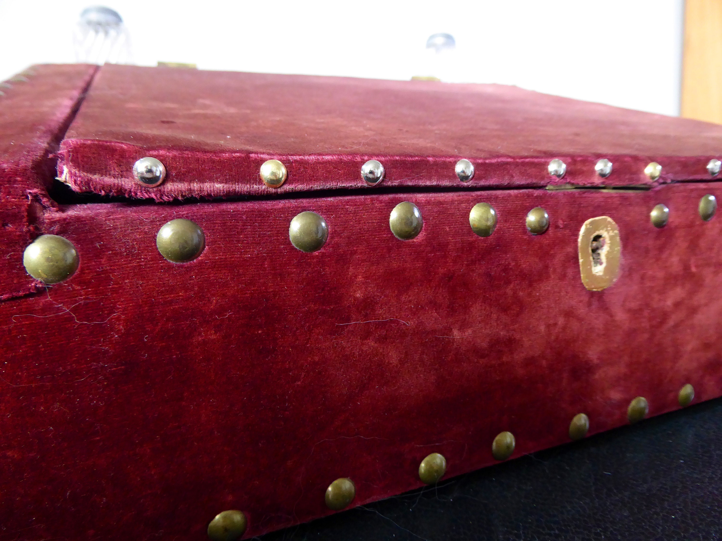 Antique Purple Velvet Writing Slope / Vintage Writing Box / Stationery ...