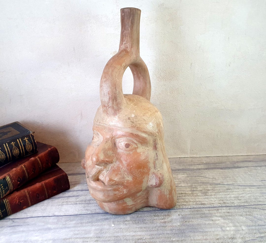 Peruvian Pre-columbian Chimu Reproduction Stirrup Pot - Huaco Pottery ...