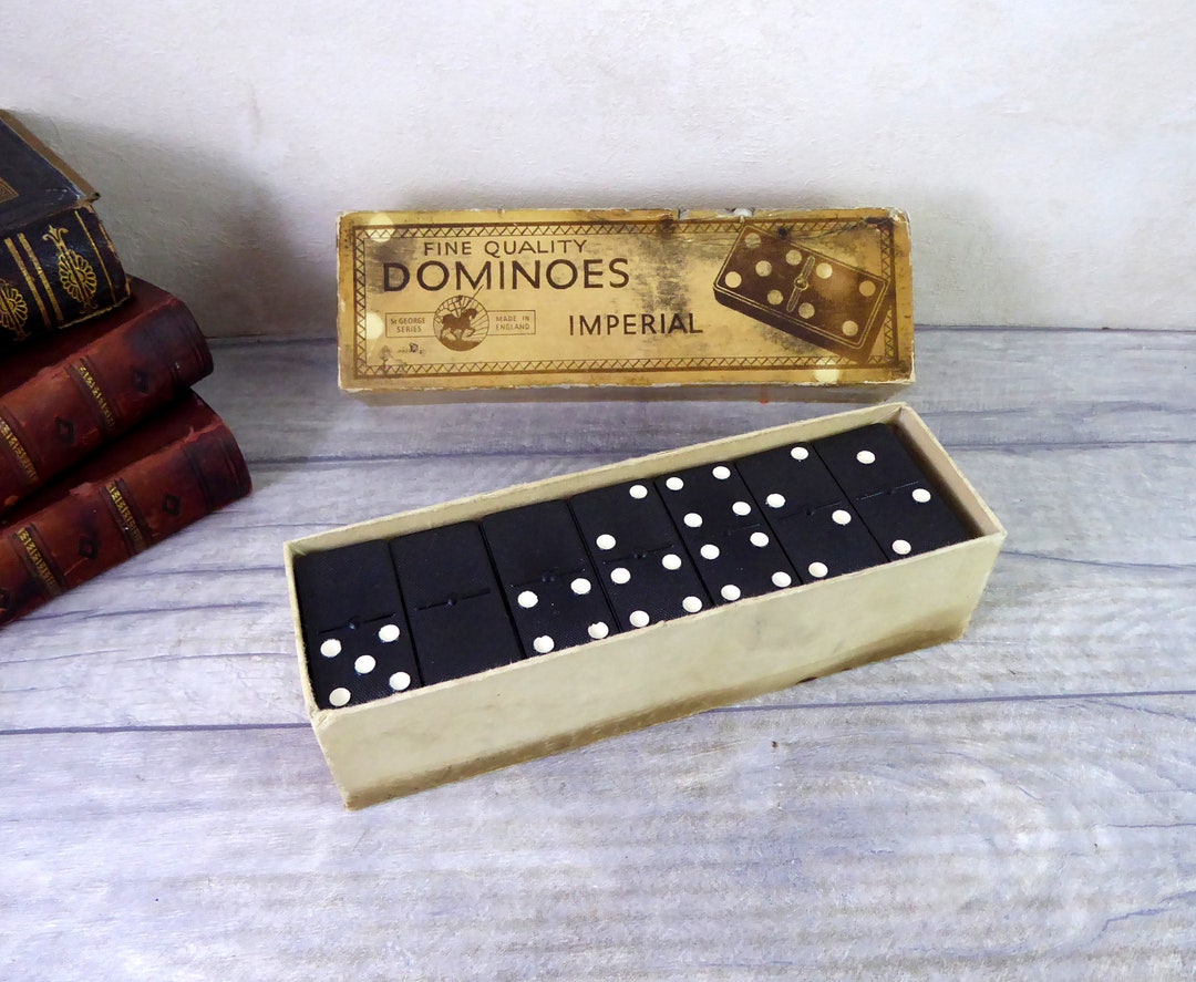 Vintage Boxed Imperial Dominoes Game Set / Retro Boxed Wooden Dominoes ...