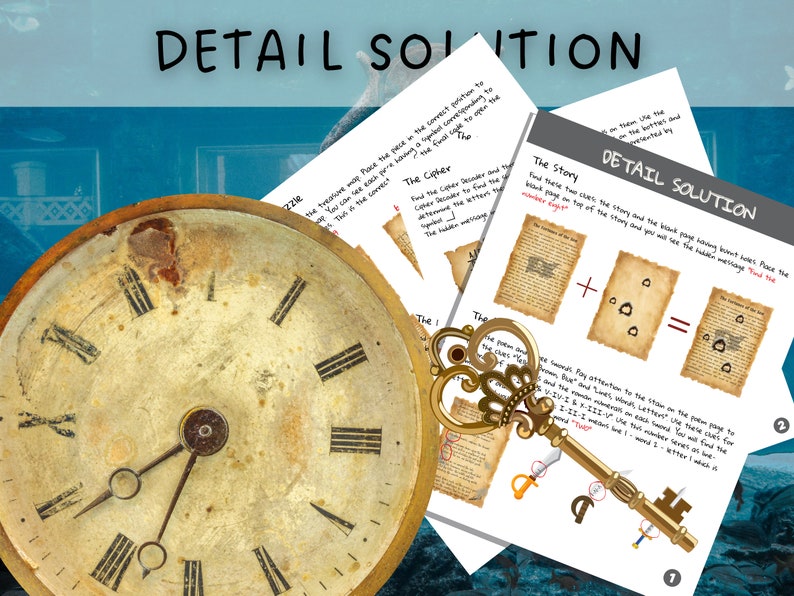 Printable Escape Game Journey to Atlantis Treasure Hunt Adventure Party ...