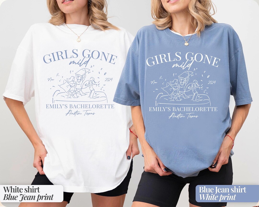 Personalized Bachelorette Girls Night Shirt, Custom Girls Gone Mild ...