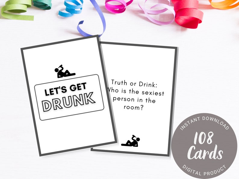 DRINKING GAME Let's Get Drunk Game Drinking Card Games - Etsy