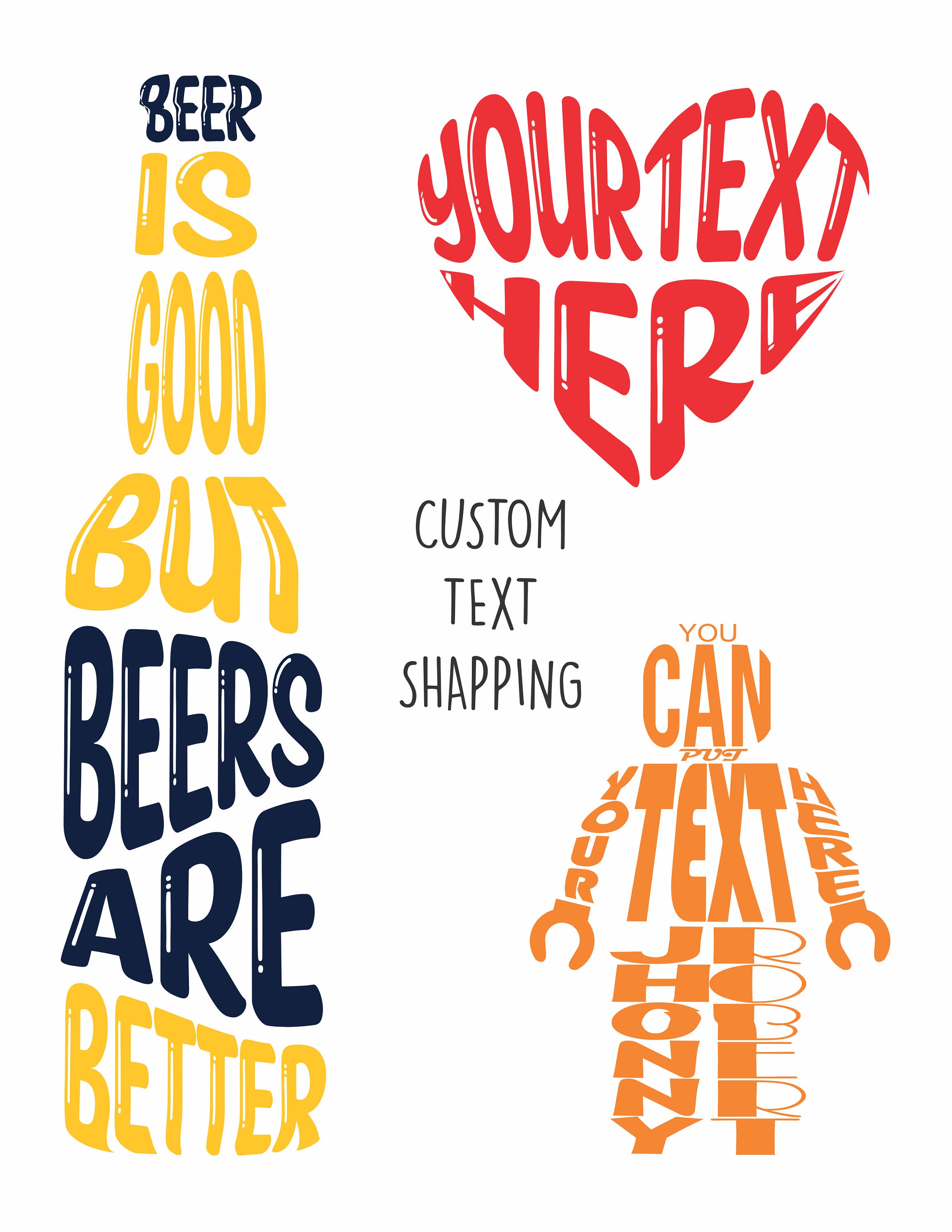 Custom Text in a Shape Svg, Dxf, Png. - Etsy