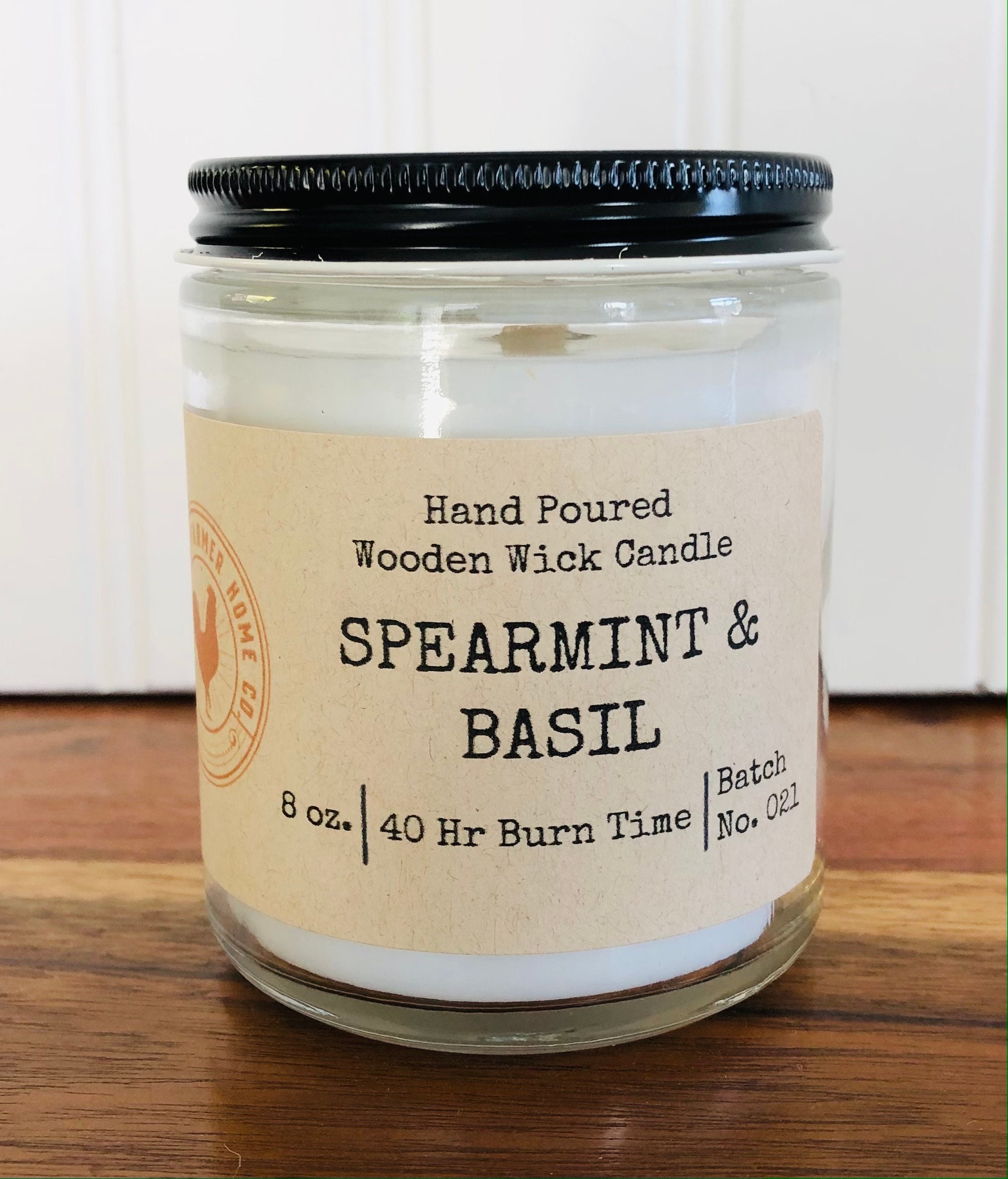 Scented Candle Spearmint & Basil 8oz | Etsy