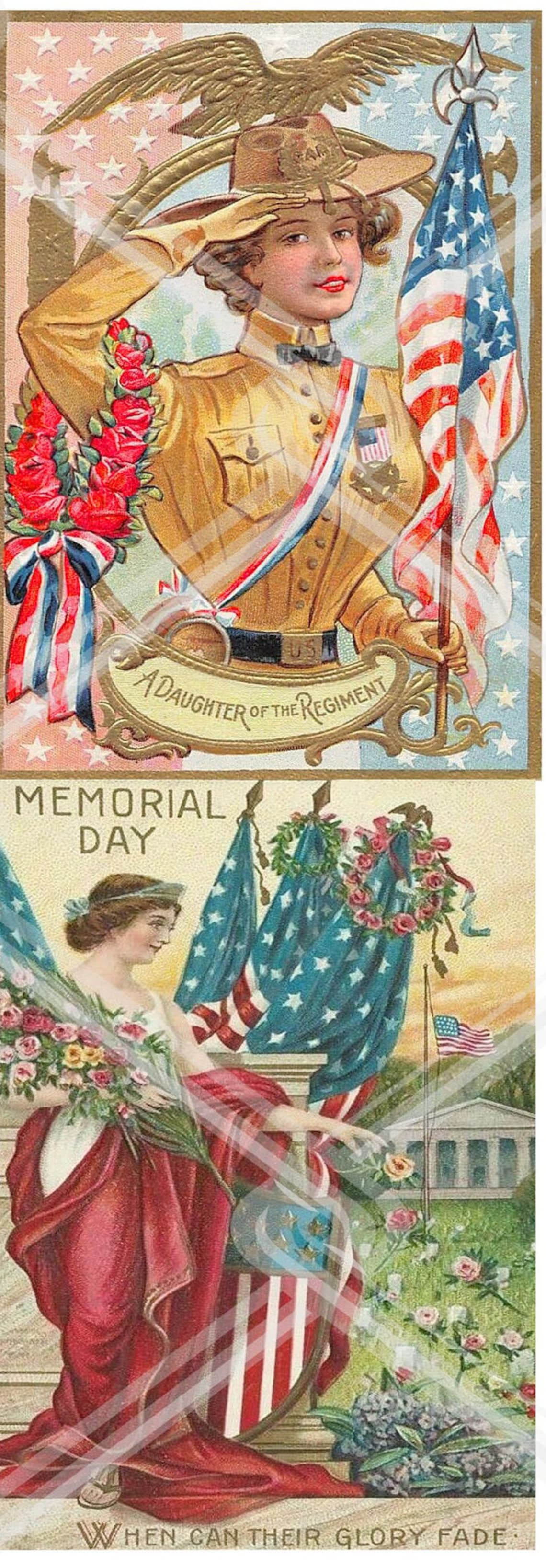 Vintage Memorial Day Postcards, Printable Cards, Printable Patriotic ...