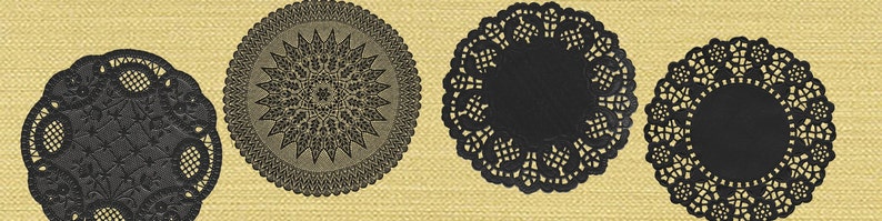 9 Black Lace Doily Clipart - Mandala Clip Art - Ethnic Inspired Doilies ...
