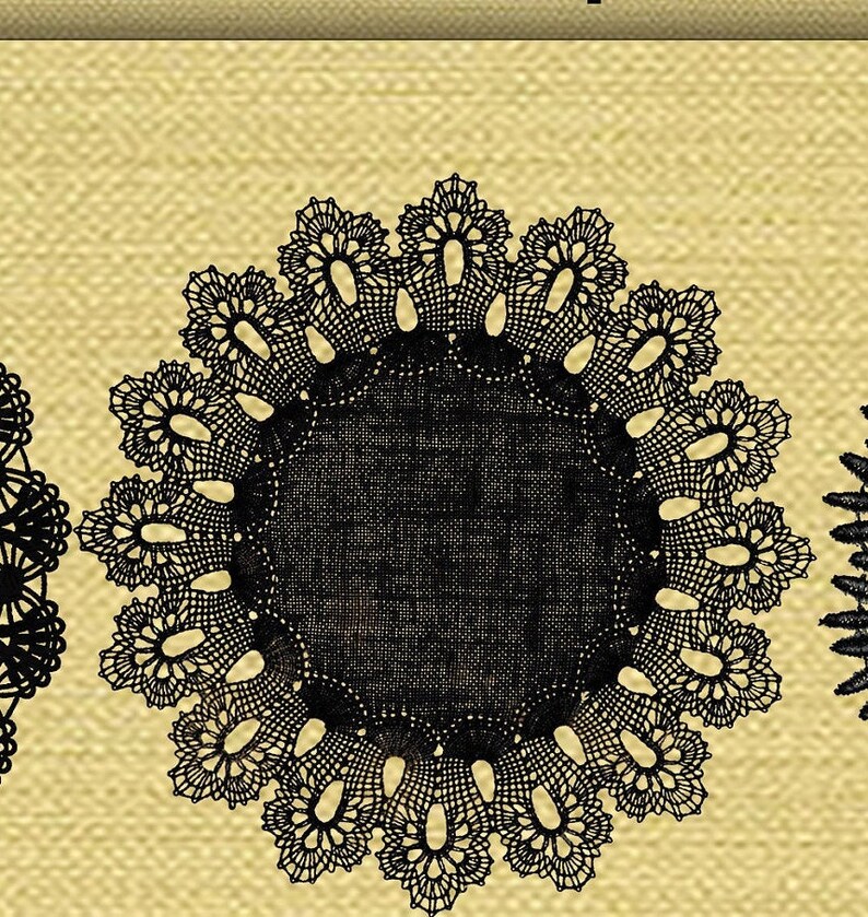 9 Black Lace Doily Clipart - Mandala Clip Art - Ethnic Inspired Doilies ...