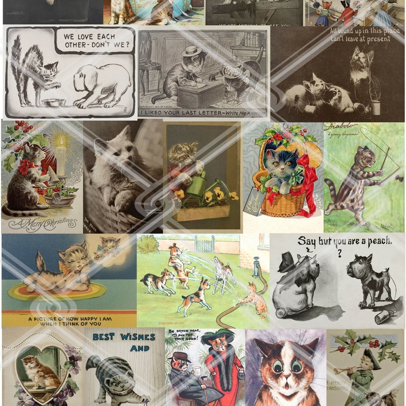 Victorian Postcard Cat - Etsy