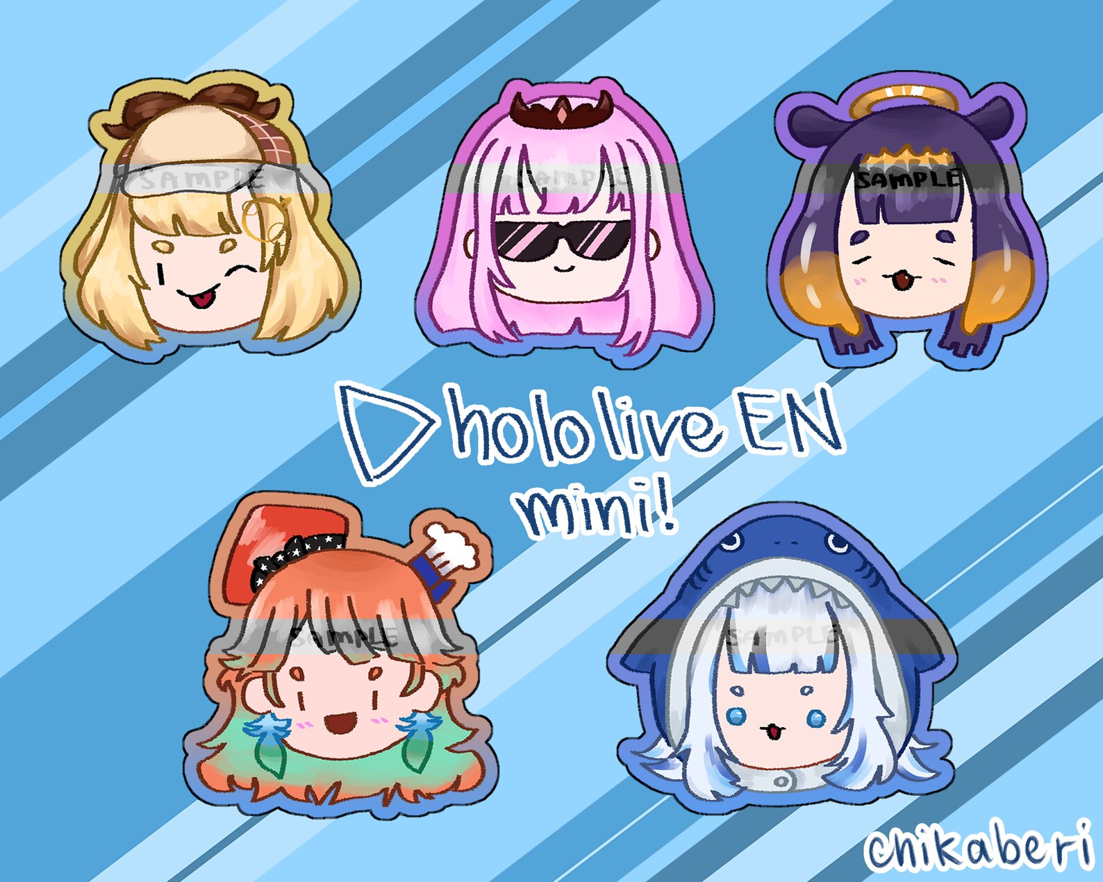 Hololive EN 2 Chibi Vinyl Stickers Vtuber Anime - Etsy