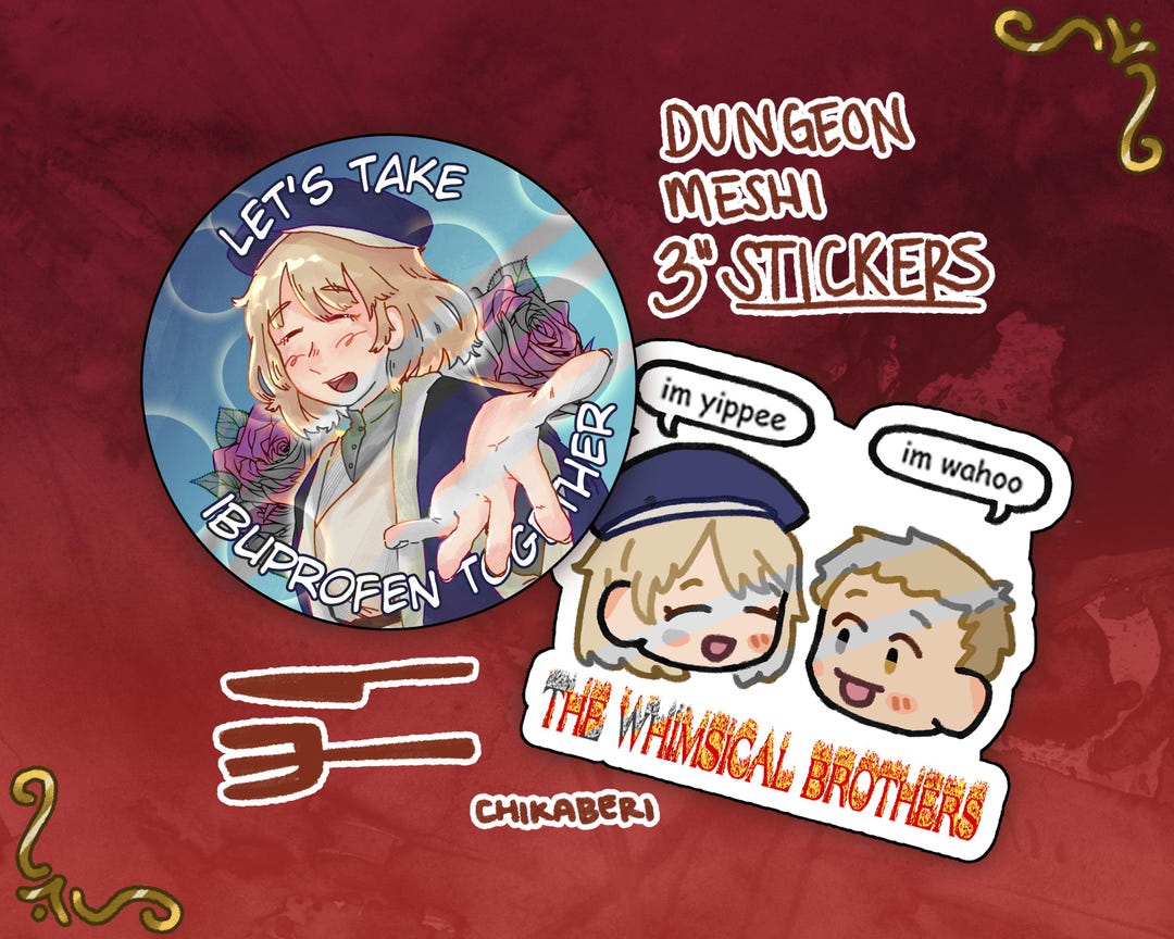 Dungeon Meshi 3" Vinyl Stickers | Delicious in Dungeon - Etsy