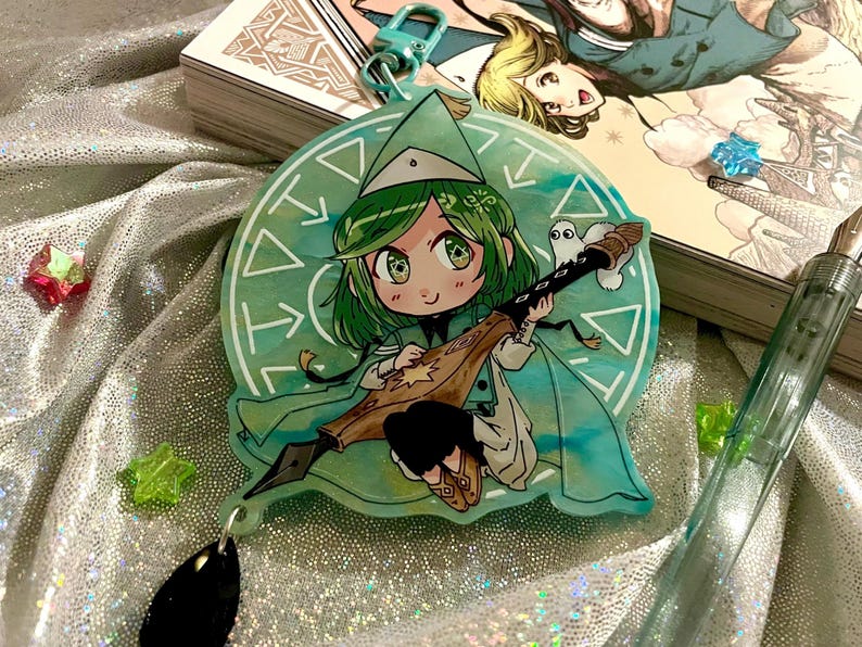 Witch Hat Atelier Coco 3.5" Teal/gold Acrylic Charm - Etsy