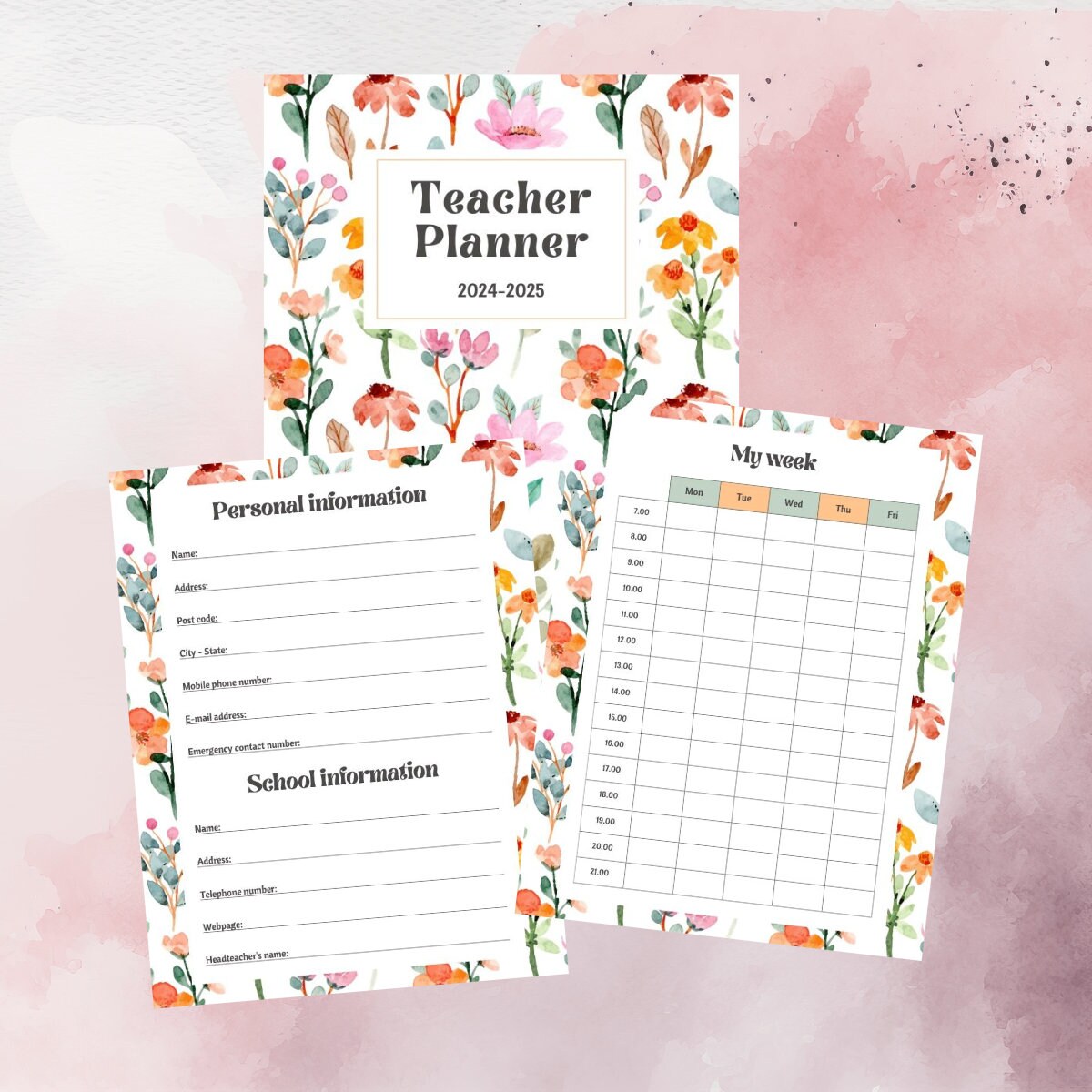 Teacher Planner 2024-2025, Teacher Weekly Planner, Teacher Monthly ...