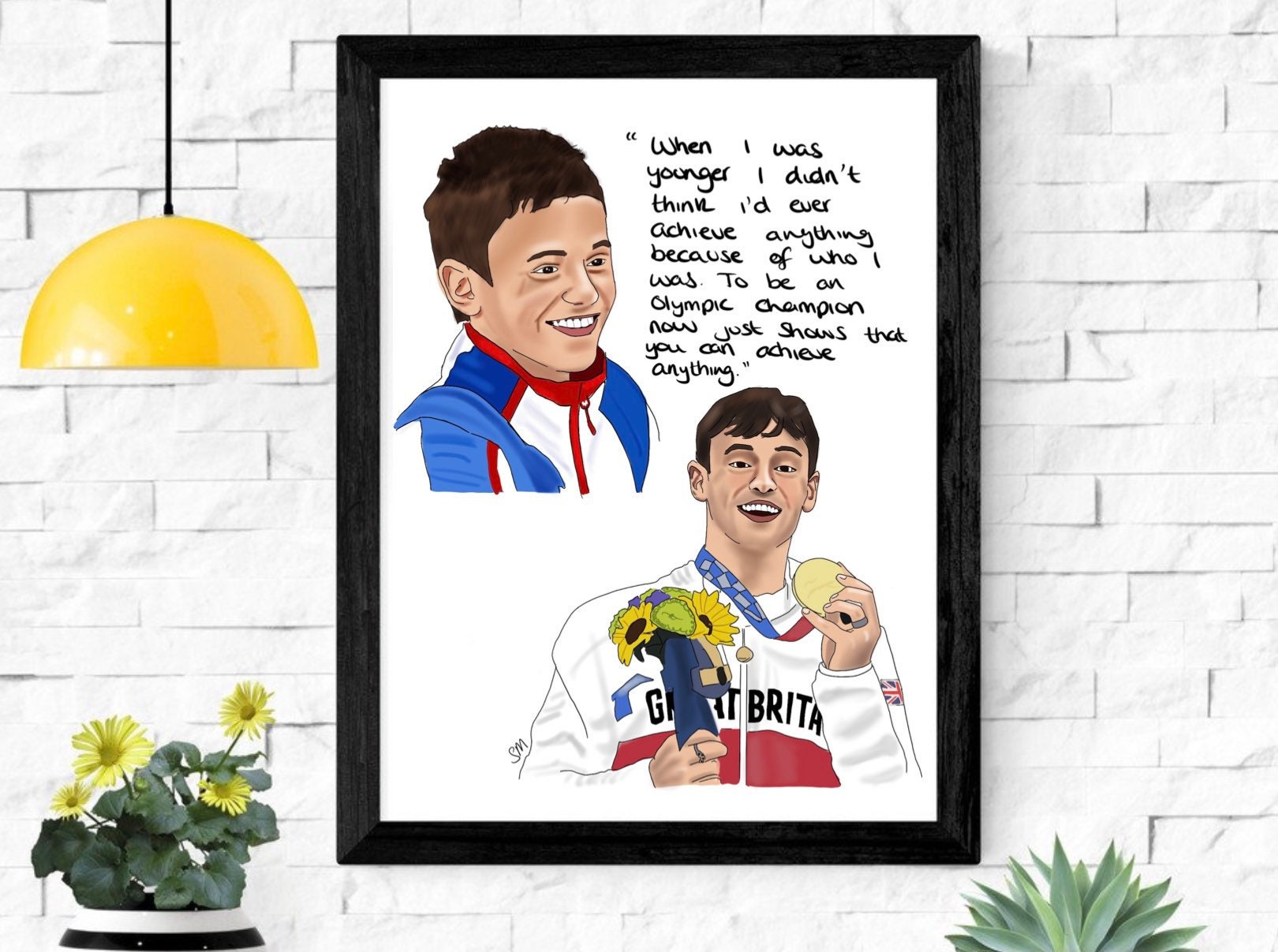 Tom Daley Art Print Tom Daley Olympics Print Team GB Olympics Print Tom ...