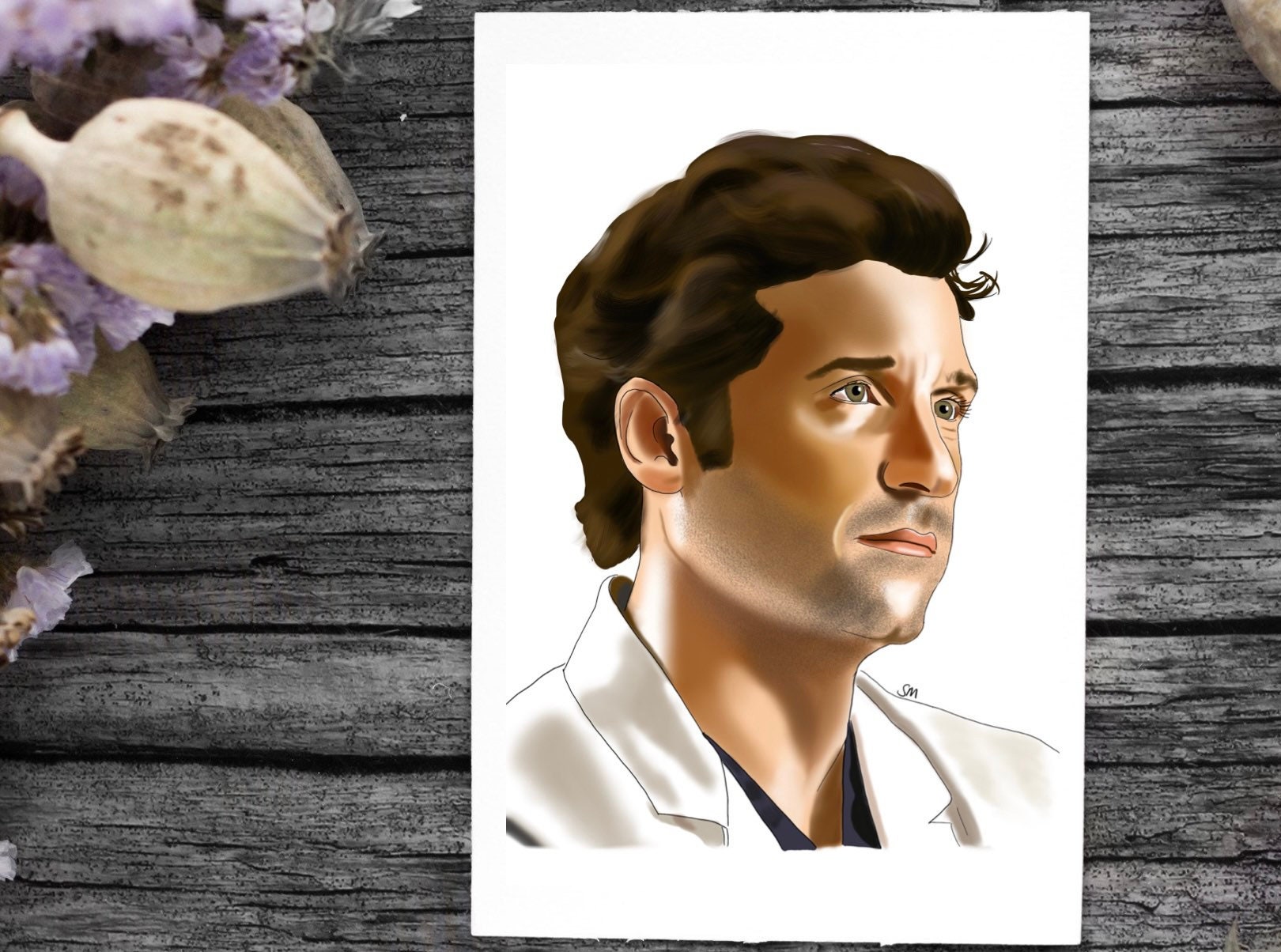 Patrick Dempsey Art Print / McDreamy Art Print / Dr. Derek Shepherd Art ...