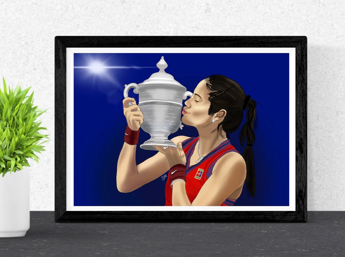 Emma Raducanu Art Print Tennis Art Print Emma Raducanu Poster US Open ...
