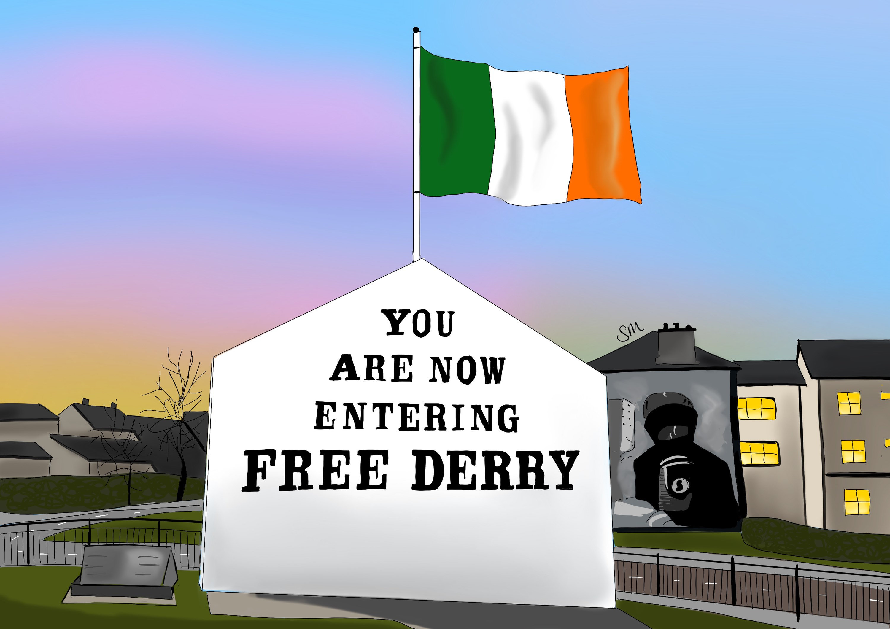 Free Derry Corner Art Print Derry Art Print Bogside Art Print Northern ...