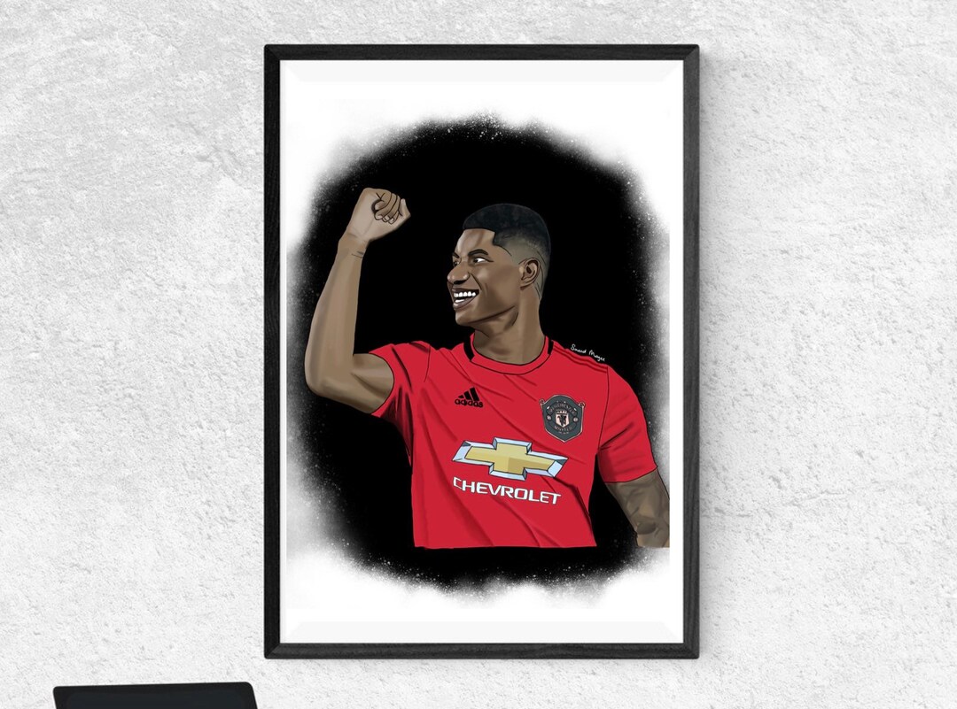 Marcus Rashford Art Print Manchester United Art Print Man U Art Marcus ...