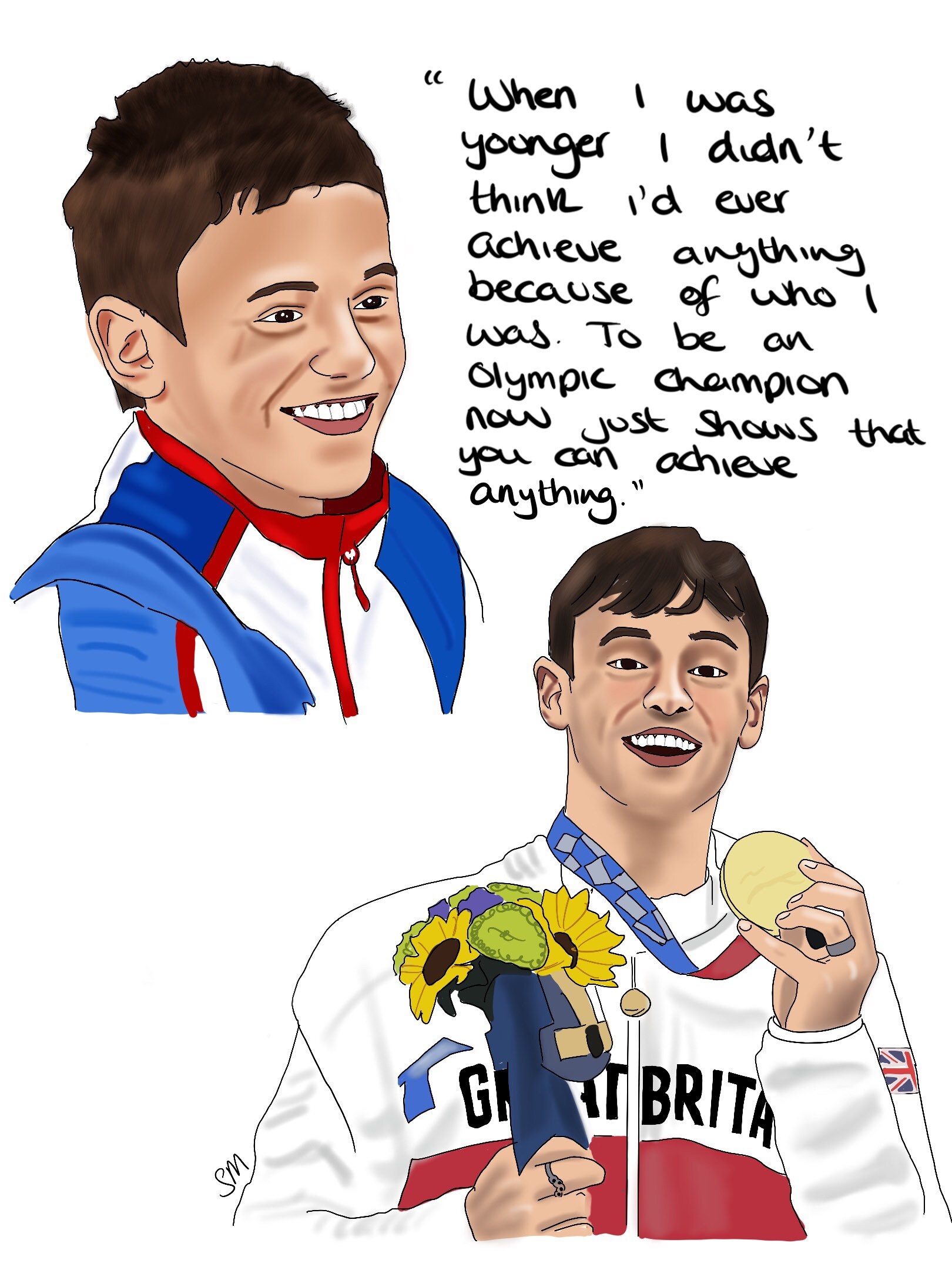 Tom Daley Art Print Tom Daley Olympics Print Team GB Olympics Print Tom ...