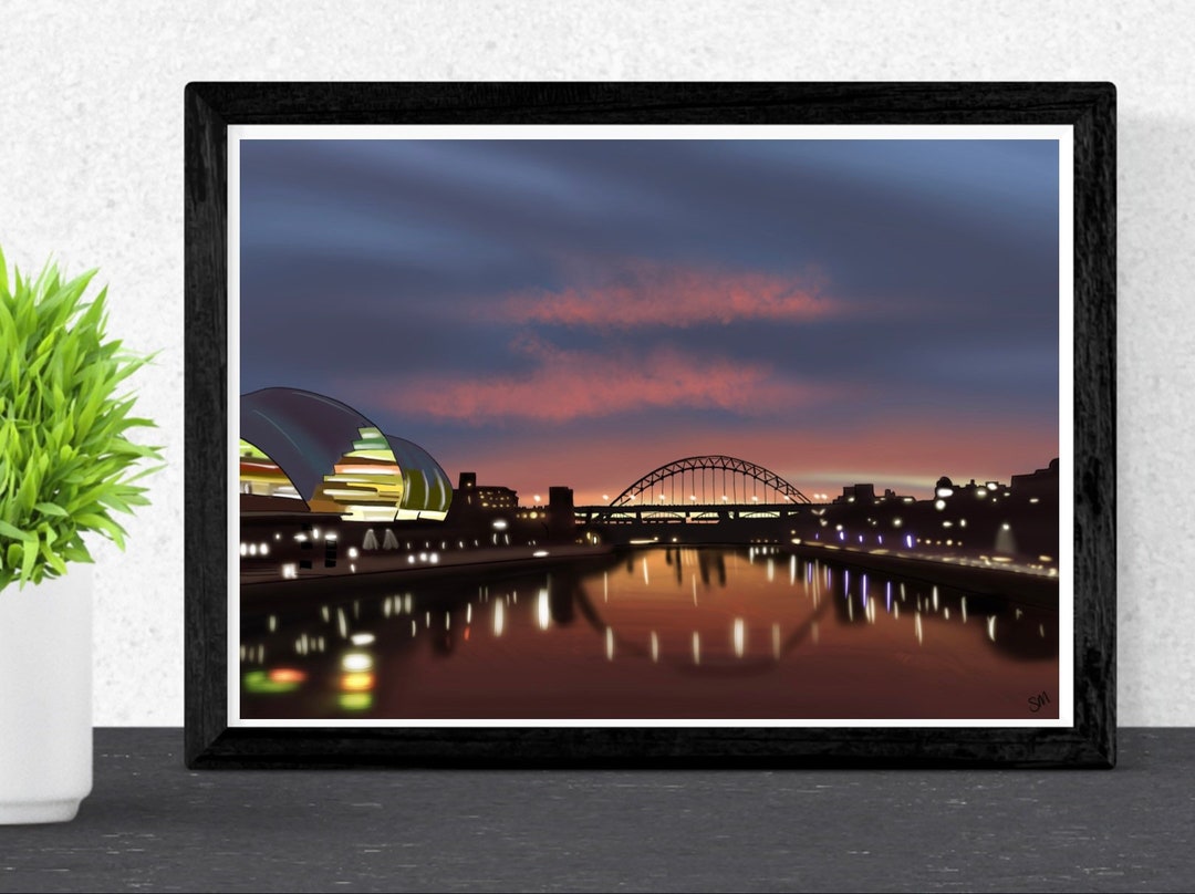 Newcastle Upon Tyne Art Print River Tyne Art Print Tyne Bridge Art ...