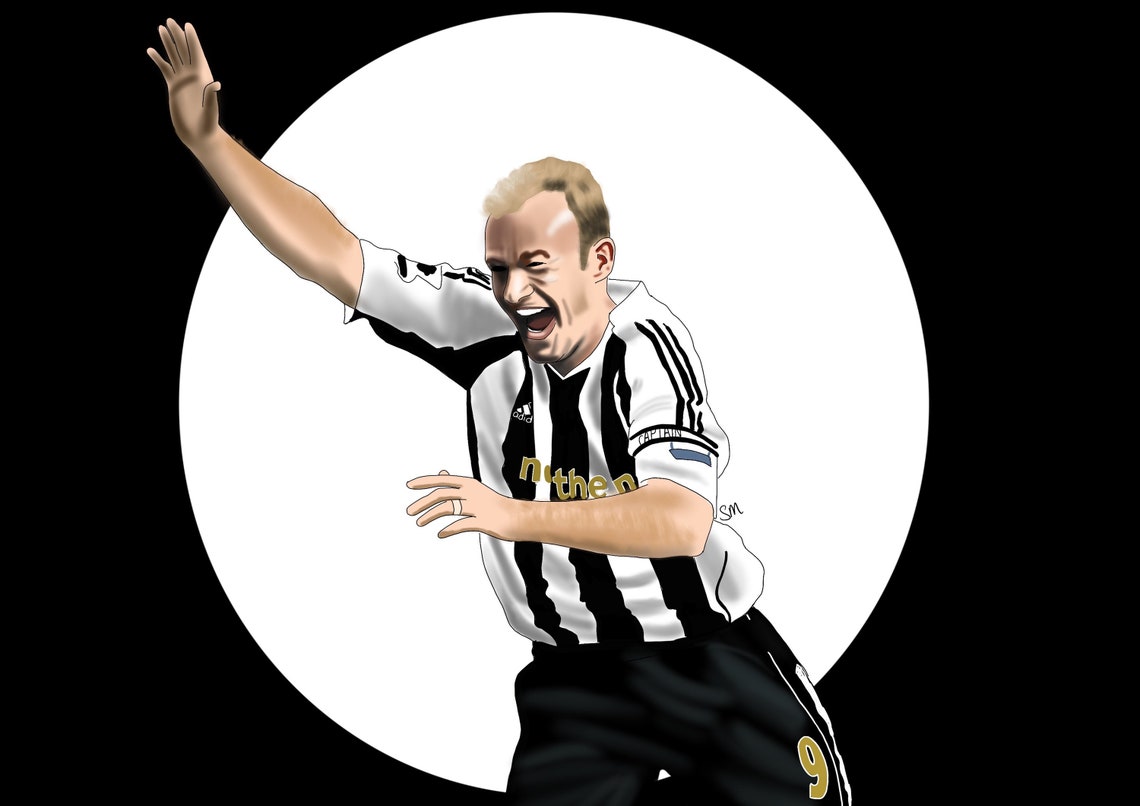 Alan Shearer Art Print Newcastle United Art Print NUFC Art Print ...