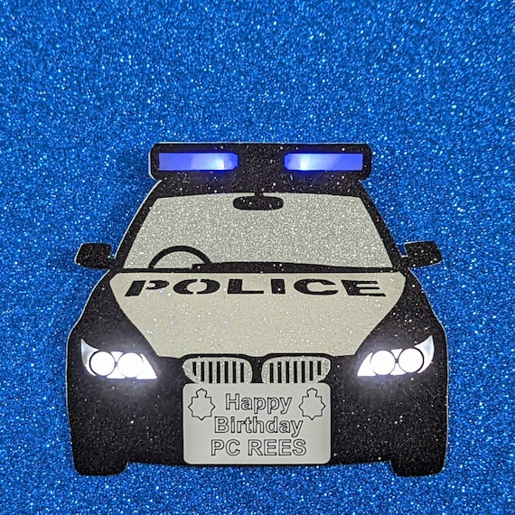 Police Cake Topper Police Car With Flashing Siren and Light up - Etsy UK