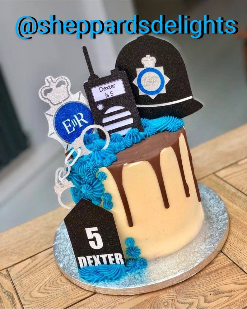 Police Cake Toppers Police Themed Badges Cuffs Hats Ranks - Etsy UK