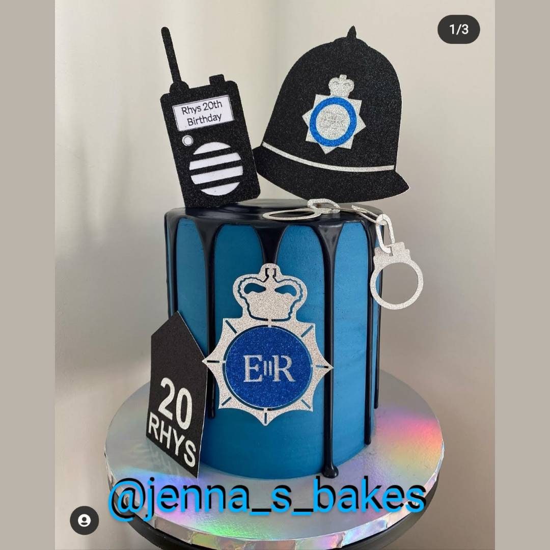 Police Cake Toppers Police Themed Badges Cuffs Hats Ranks - Etsy UK