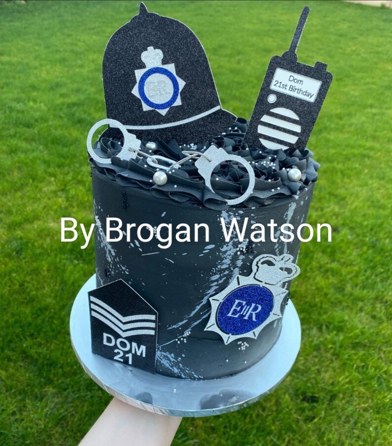Police Cake Toppers Police Themed Badges Cuffs Hats Ranks - Etsy UK