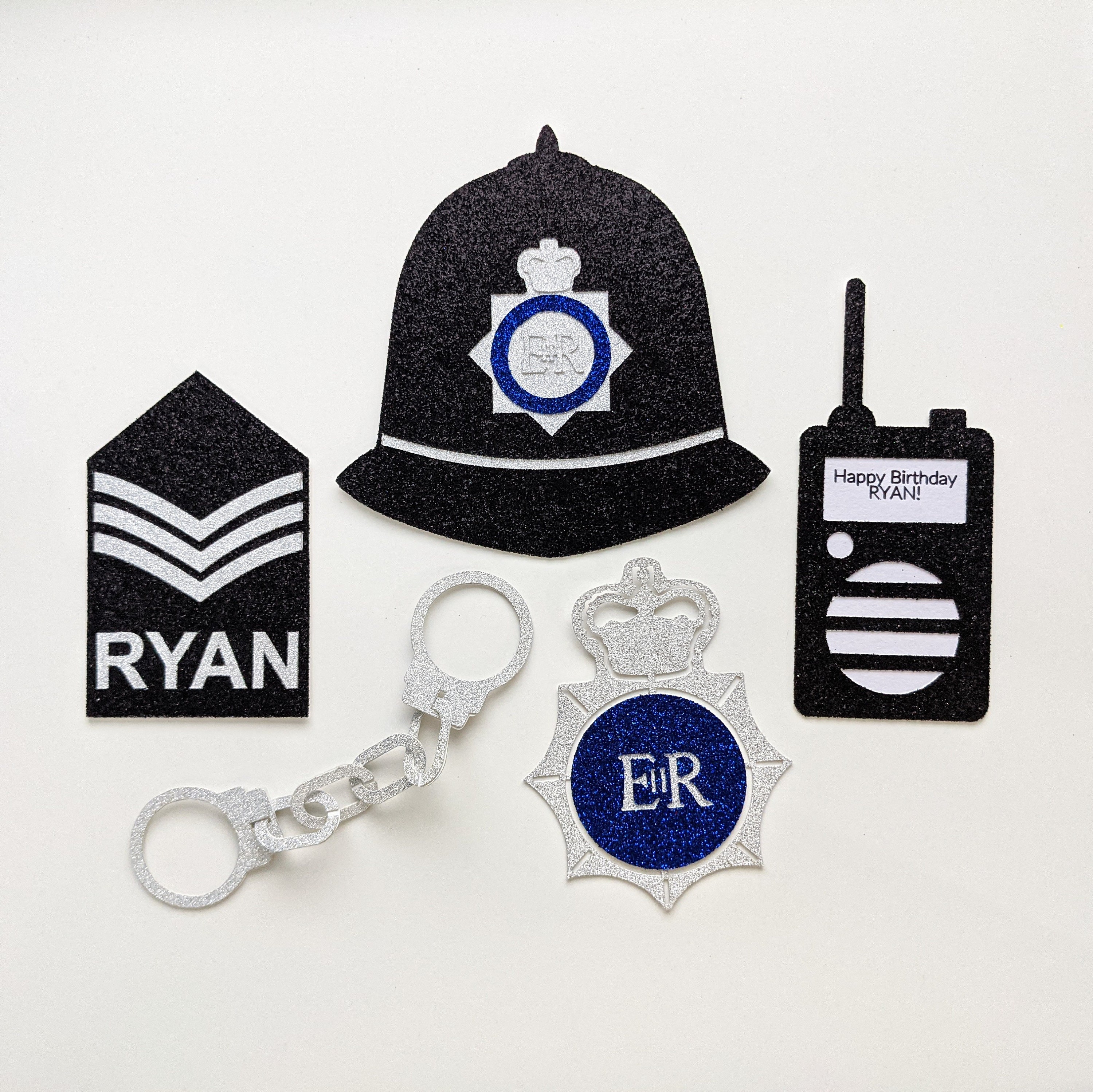 Police Cake Toppers Police Themed Badges Cuffs Hats Ranks - Etsy UK