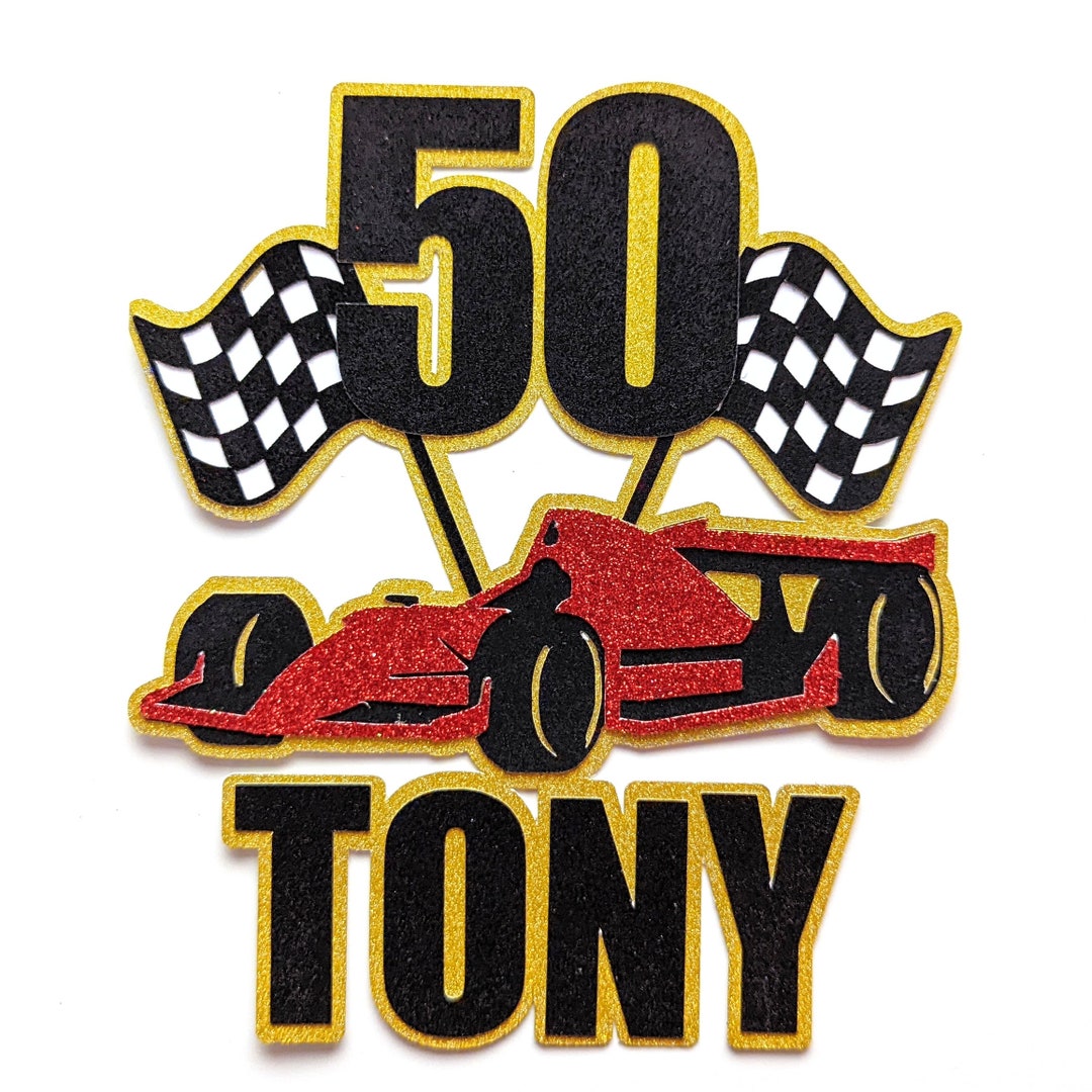 F1 Race Car Cake Topper Glitter Supercar Non Edible 6 X 7 in Free ...