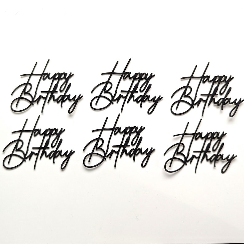 12 Pack Happy Birthday Cupcake Toppers Stylish Gold Silver Etsy Uk