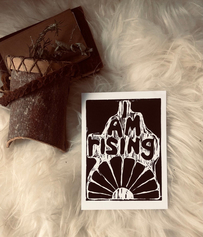 I Am Rising Large Block Print Design Individual Archival Art Print - Etsy