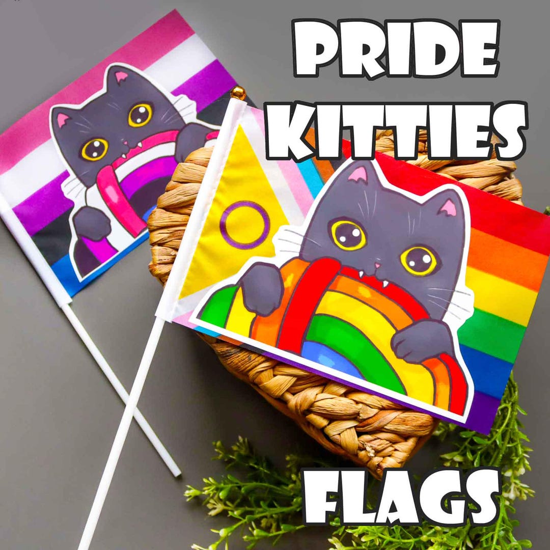 Pride Kitty Flags, Gay Pride Flags, Cat Flags, Bi, Genderfluid, Non ...