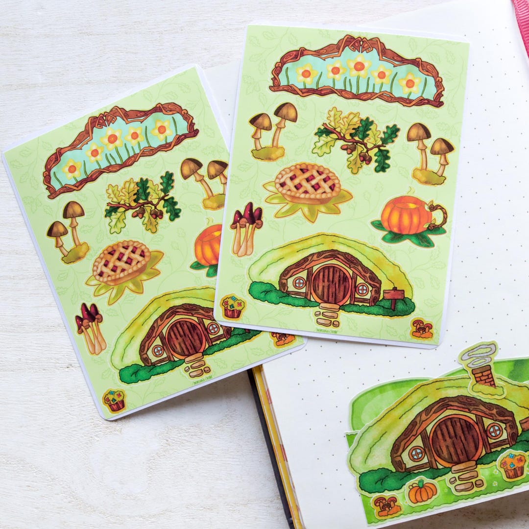Hobbiton Inspired Stickers, Hobbitcore, Lotr, Cottagecore Stickers ...