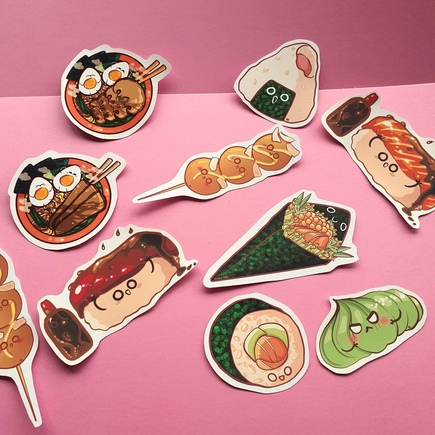 Takoyaki Hosomaki Cute Sushi Sticker Set Kawaii Chibi - Etsy UK