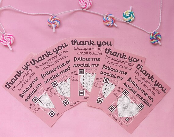 Cute Design QR Code Sticker or Card for Your Business - Etsy