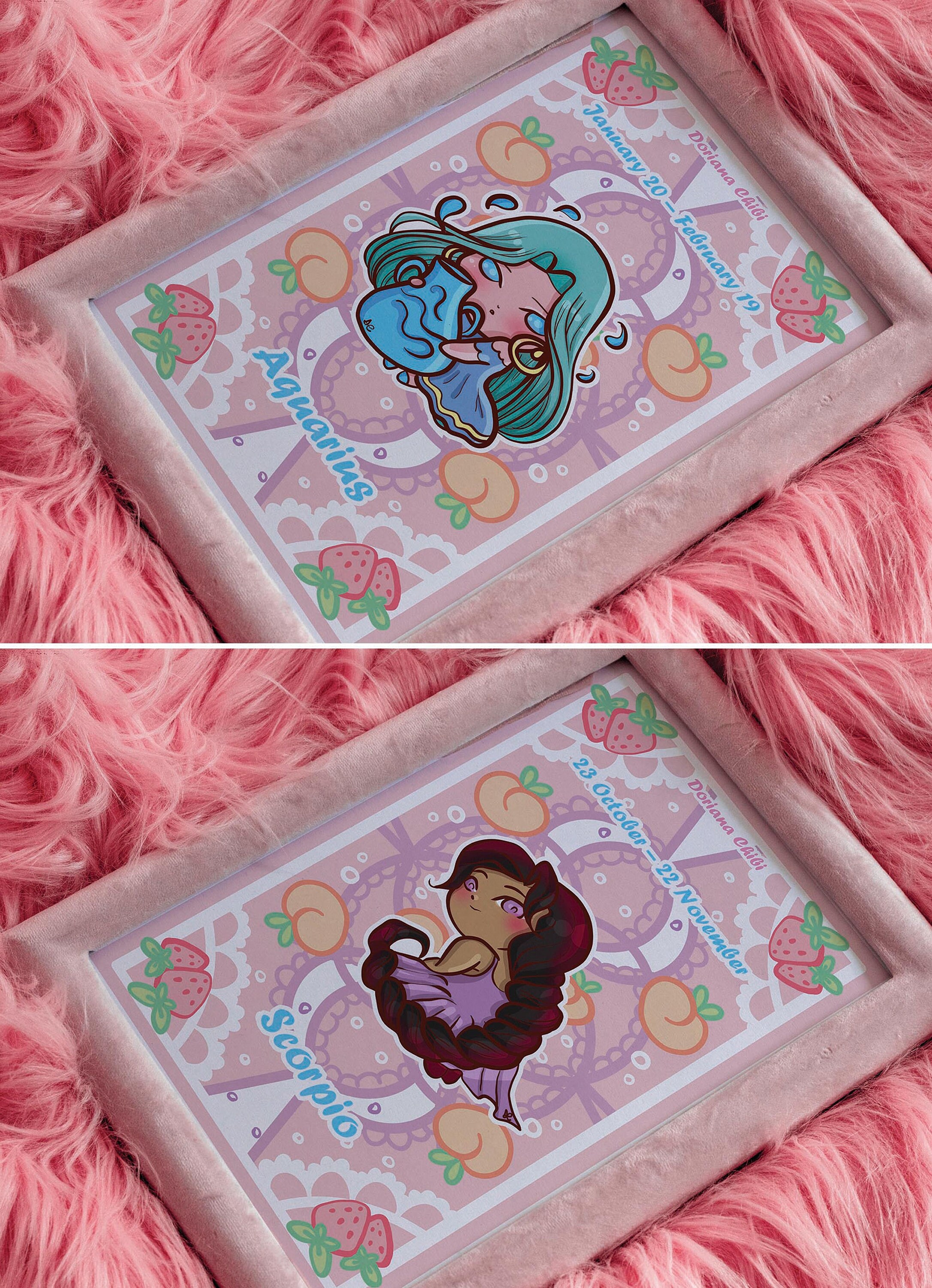 Star Sign Zodiac Sign Cute Print Kawaii Print Original - Etsy UK