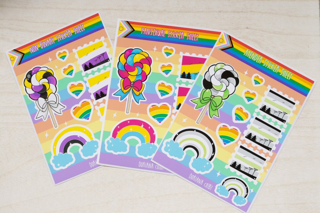 LGBTQ Sticker Sheet PRIDE Stickers Gift for Lesbian Gift - Etsy