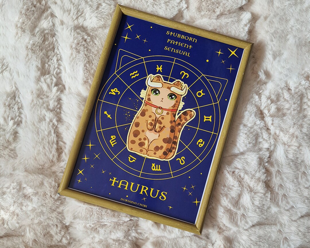 Zodiac Kitties Horoscope Cats Astrology Print Taurus - Etsy