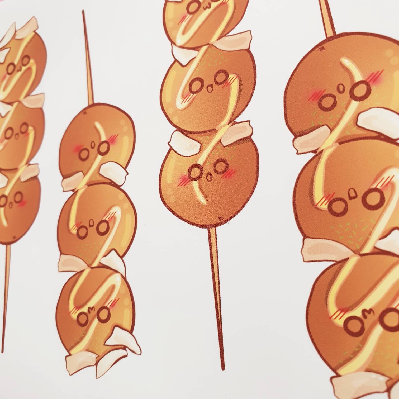 Takoyaki Hosomaki Cute Sushi Sticker Set Kawaii Chibi | Etsy